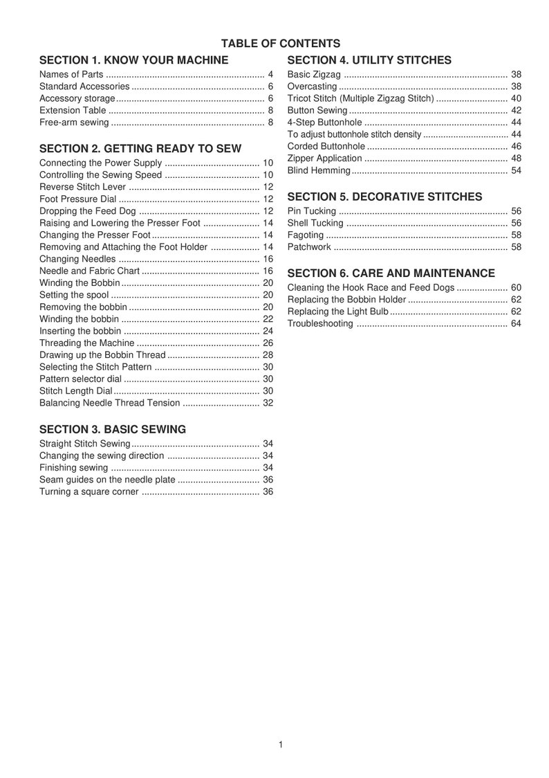 Janome 509 Sewing Machine Instruction Manual (PDF) - Etsy