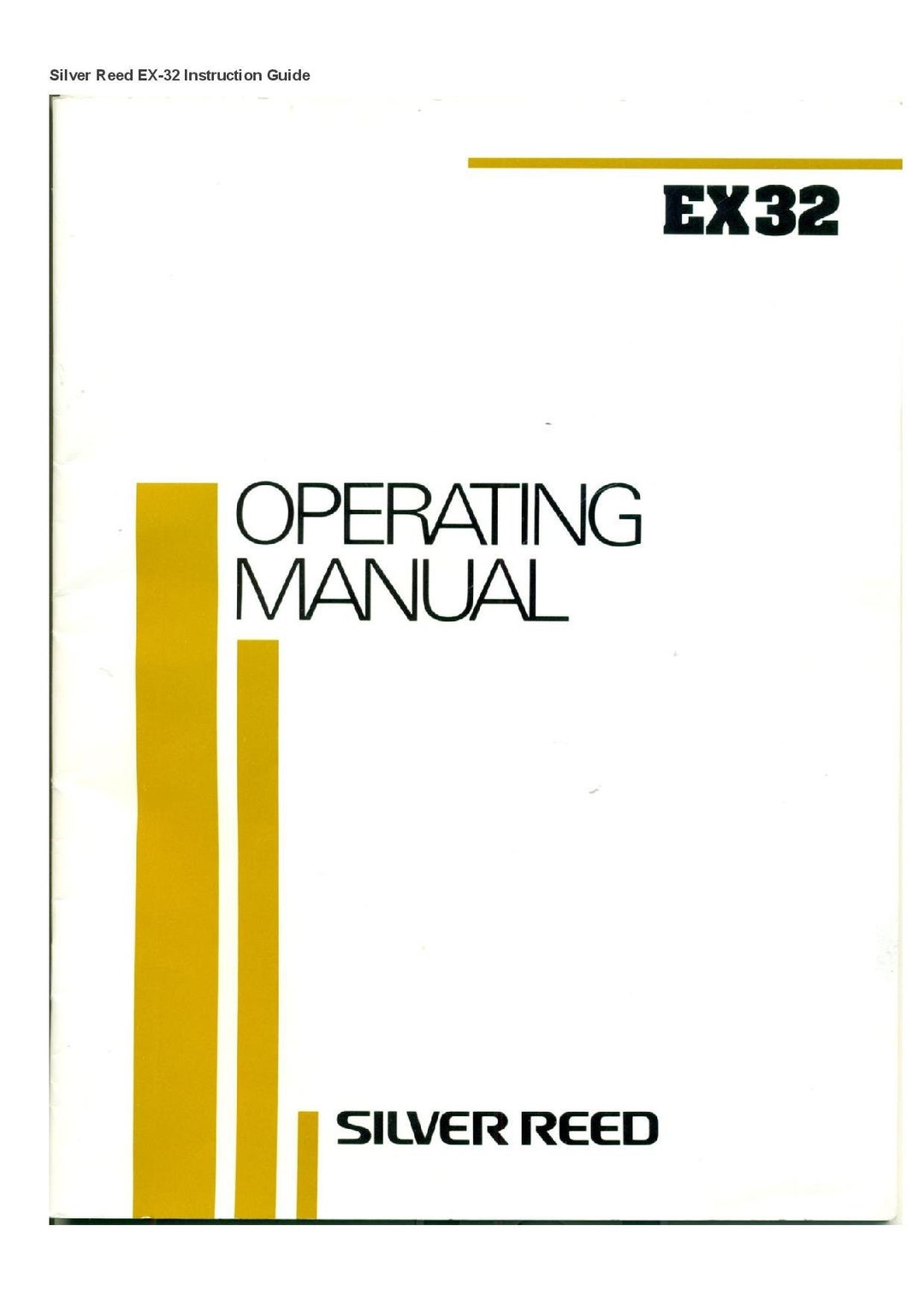 Silver Reed EX32 Typewriter Instruction Manual (digital PDF) - Etsy