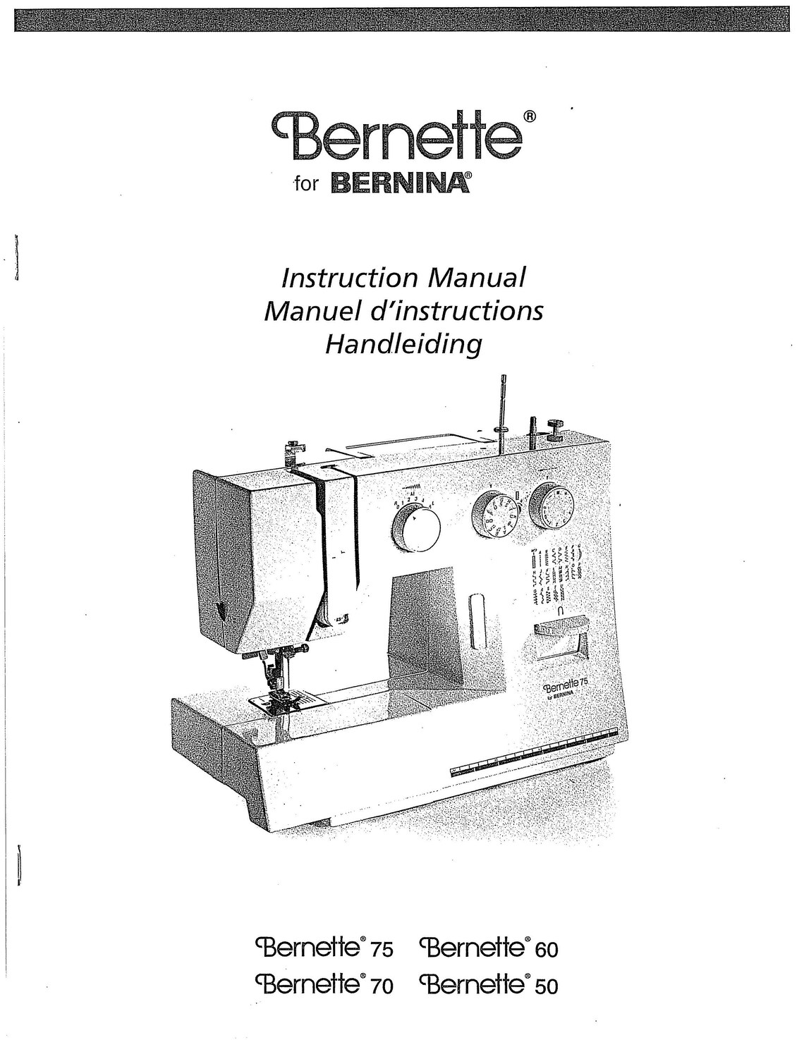 Bernette 50-60-70-75 Sewing Machine Instruction Manual - English - Etsy