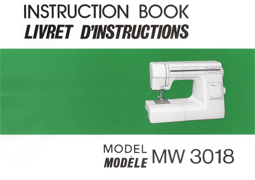Janome MW 3018 Sewing Machine Instruction Manual (PDF) - Etsy