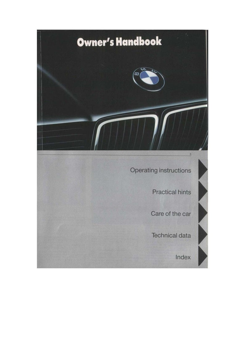 BMW 7 Series E32 730i 735i 735il 750i 750il 1987-1994 Owners Manual English - Etsy