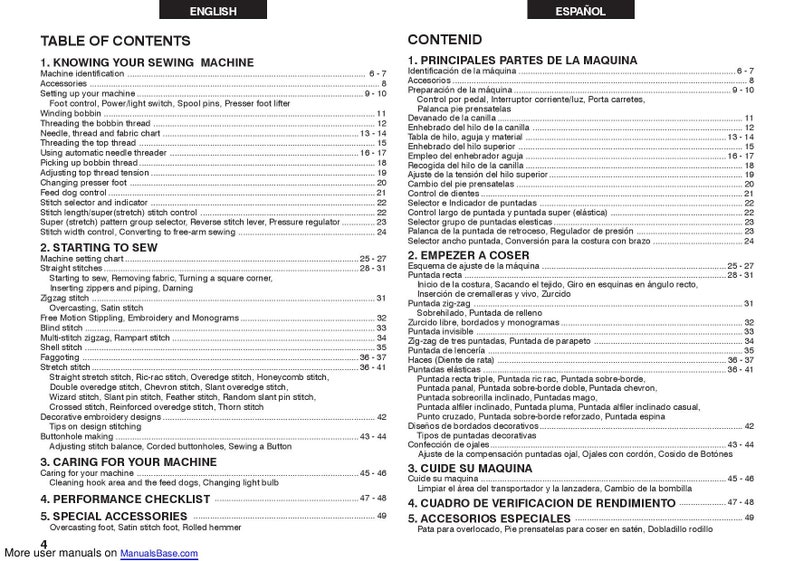 Singer 2662 Sewing Machine Instruction Manual - English, French ...