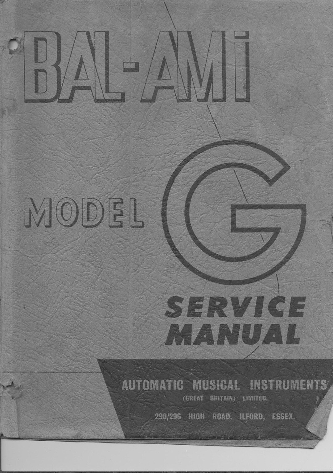 Bal-ami Model G Service Manual & Parts Catalog - English - Etsy
