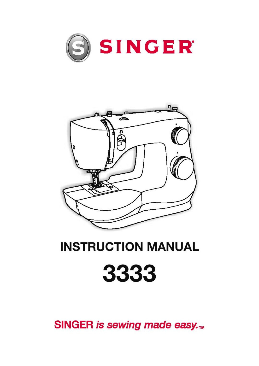 Singer 3333 Fashion Mate Sewing Machine Instruction Manual - User ...