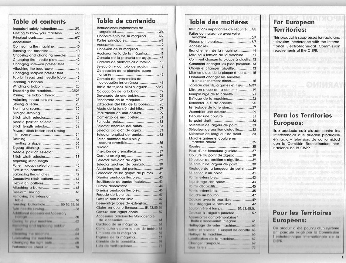 Singer Prima 20/30 Sewing Machine User Manual (PDF) - Etsy