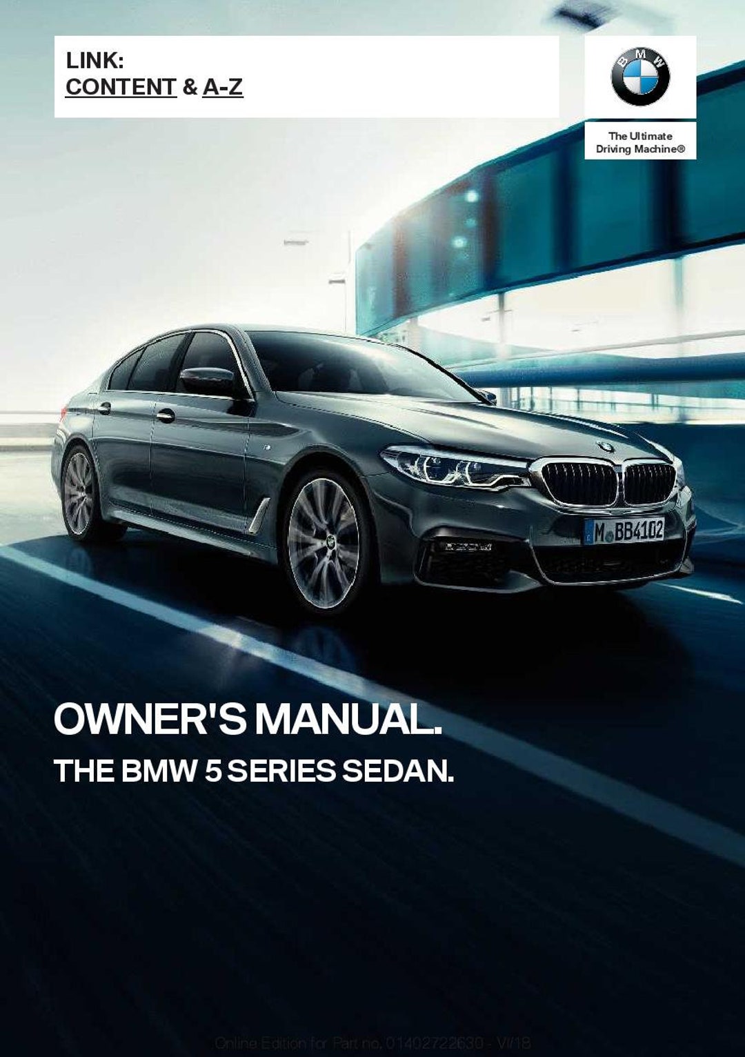 BMW 5 Series G30 2020 Owners Manual - English - Etsy