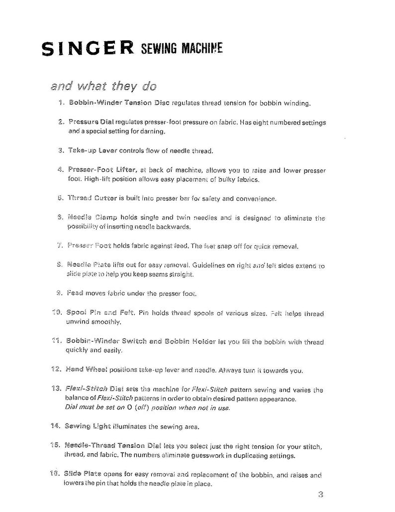 Singer 513 Stylist Sewing Machine Instruction Manual User - Etsy