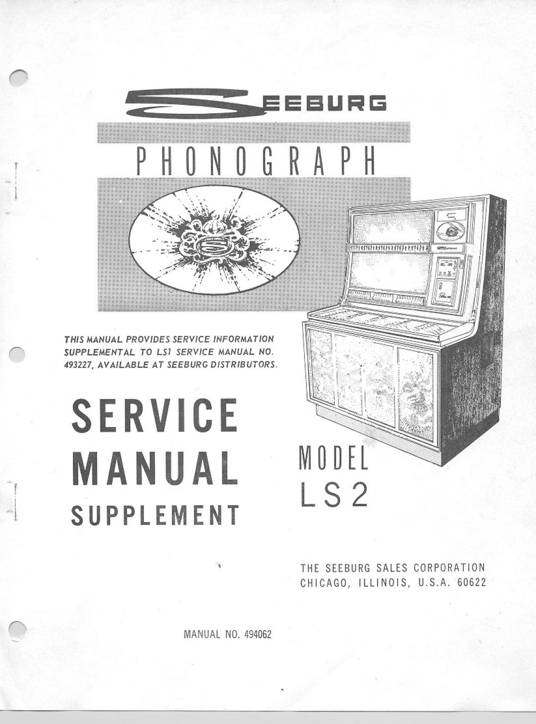 Seeburg LS2 Service Manual: Wiring Diagram, Parts List - Etsy