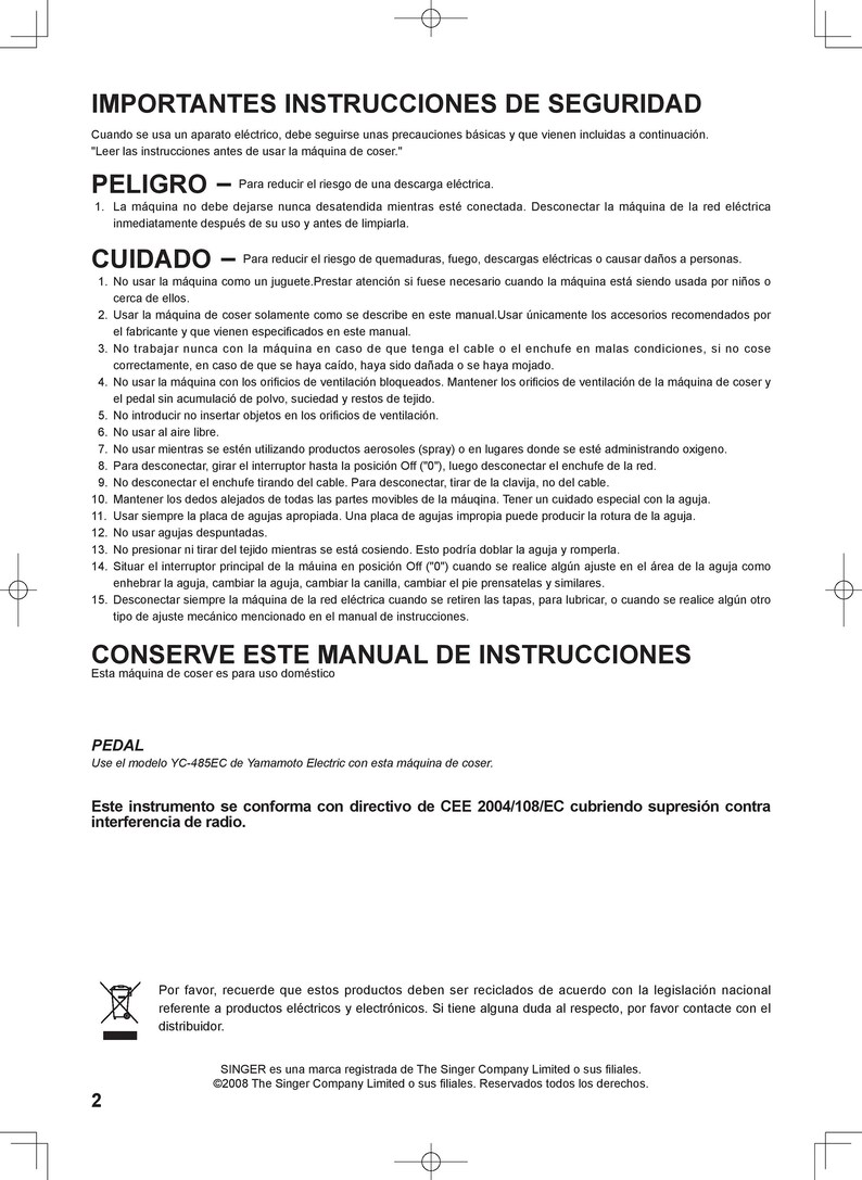 Singer 7436 Ingenuity Sewing Machine Instruction Manual User Manual ...