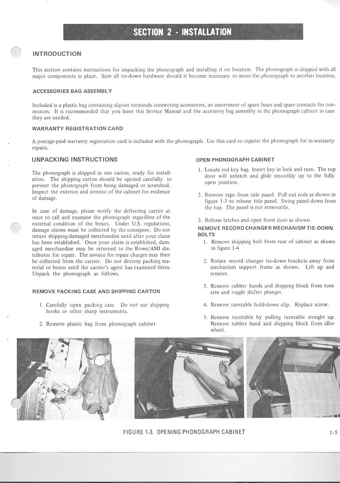 ROWE - R-83 -installation- Service Manual - User Manual - Parts List ...