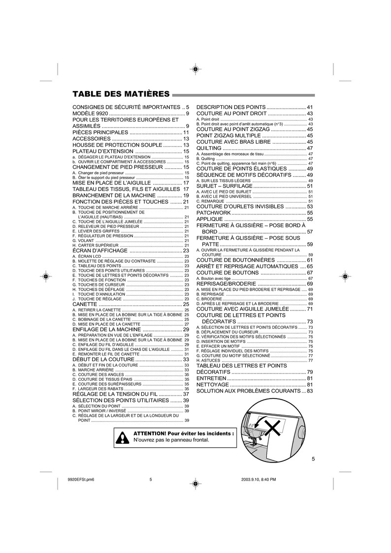 Singer 9920 Sewing Machine Instruction Manual (PDF) - Etsy