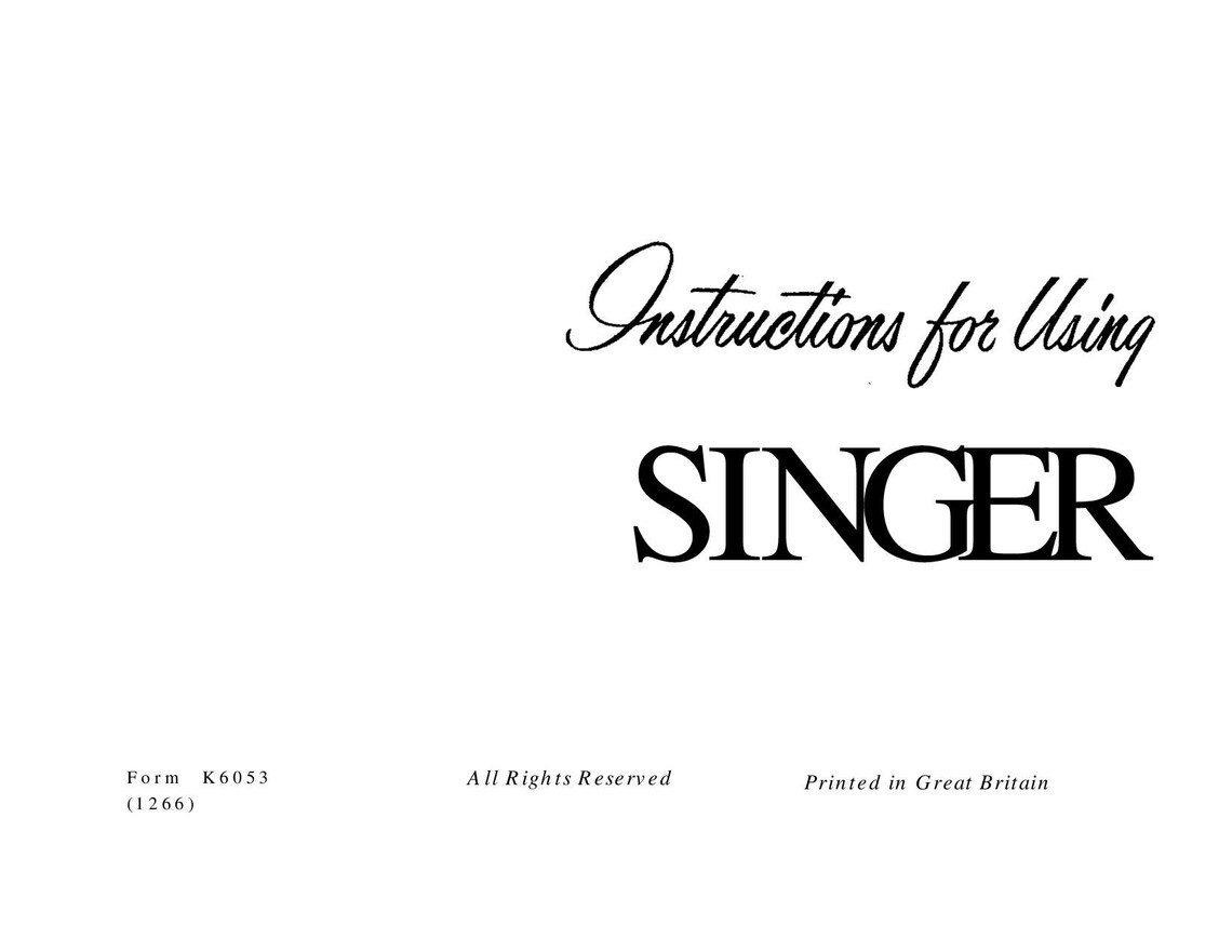 Singer 201k Sewing Machine Instruction Manual User Manual - Etsy UK