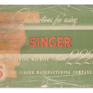 Singer 222k Featherweight Sewing Machine Instruction Manual - Etsy