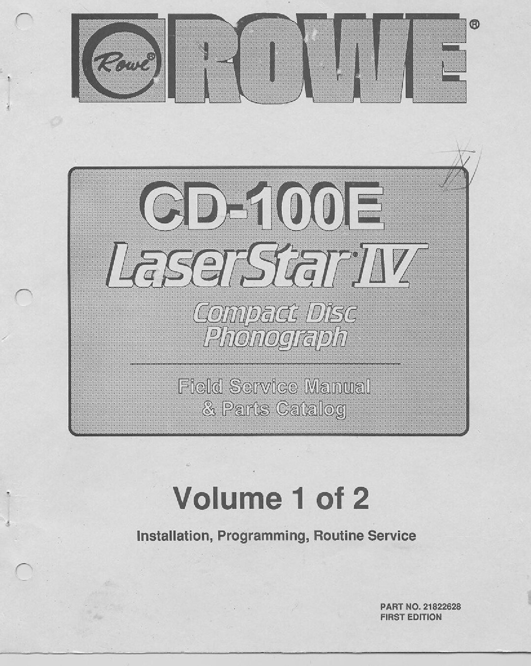 ROWE - CD-100E - Laser Star - Volume 1 - Service Manual - User Manual ...