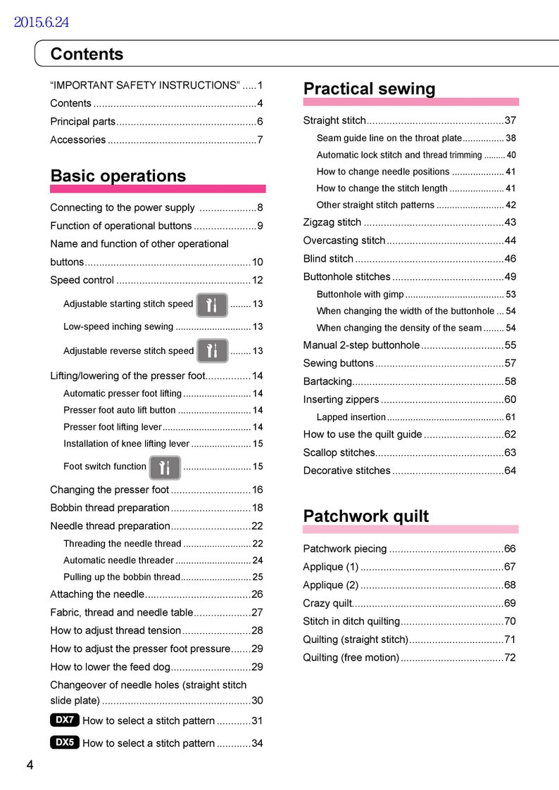 Juki HZL-DX Series Sewing Machine Instruction Manual User Manual ...