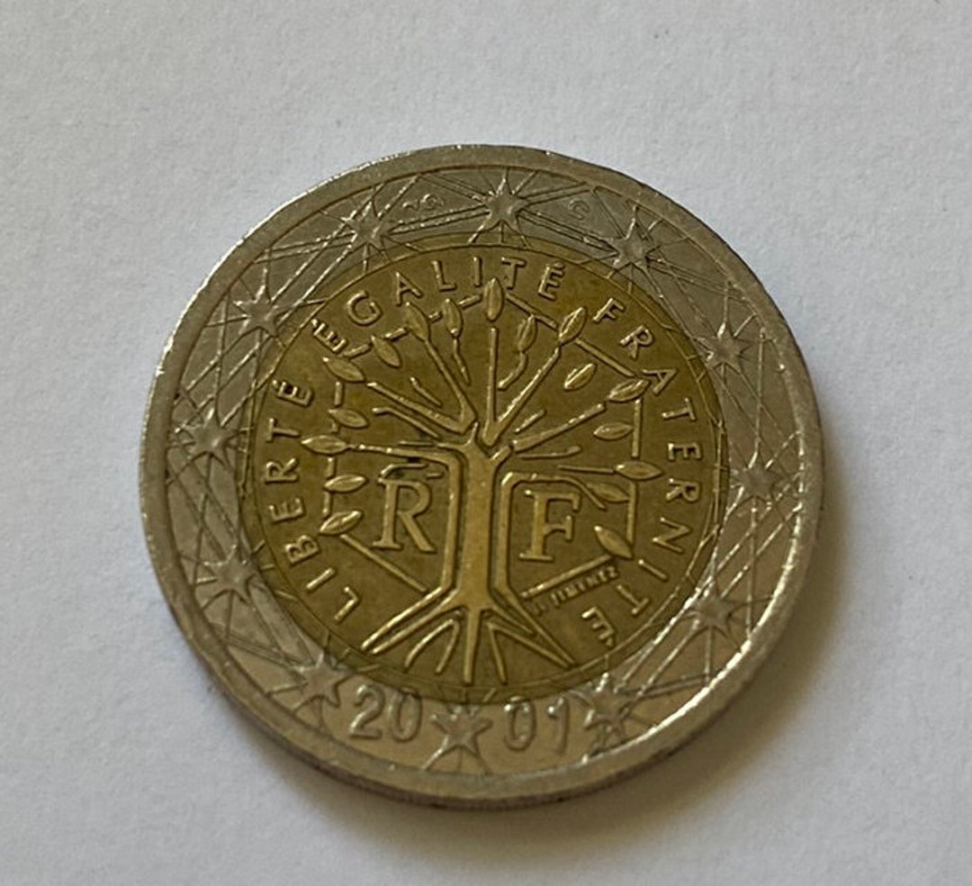 Rare 2 Euro Coin France 2001 - Tree of Life - LIBERTÉ, EGALITÉ ...