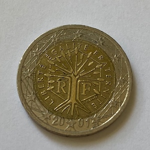 Rare 2 Euro Coin France 2001 - Tree of Life - LIBERTÉ, EGALITÉ ...