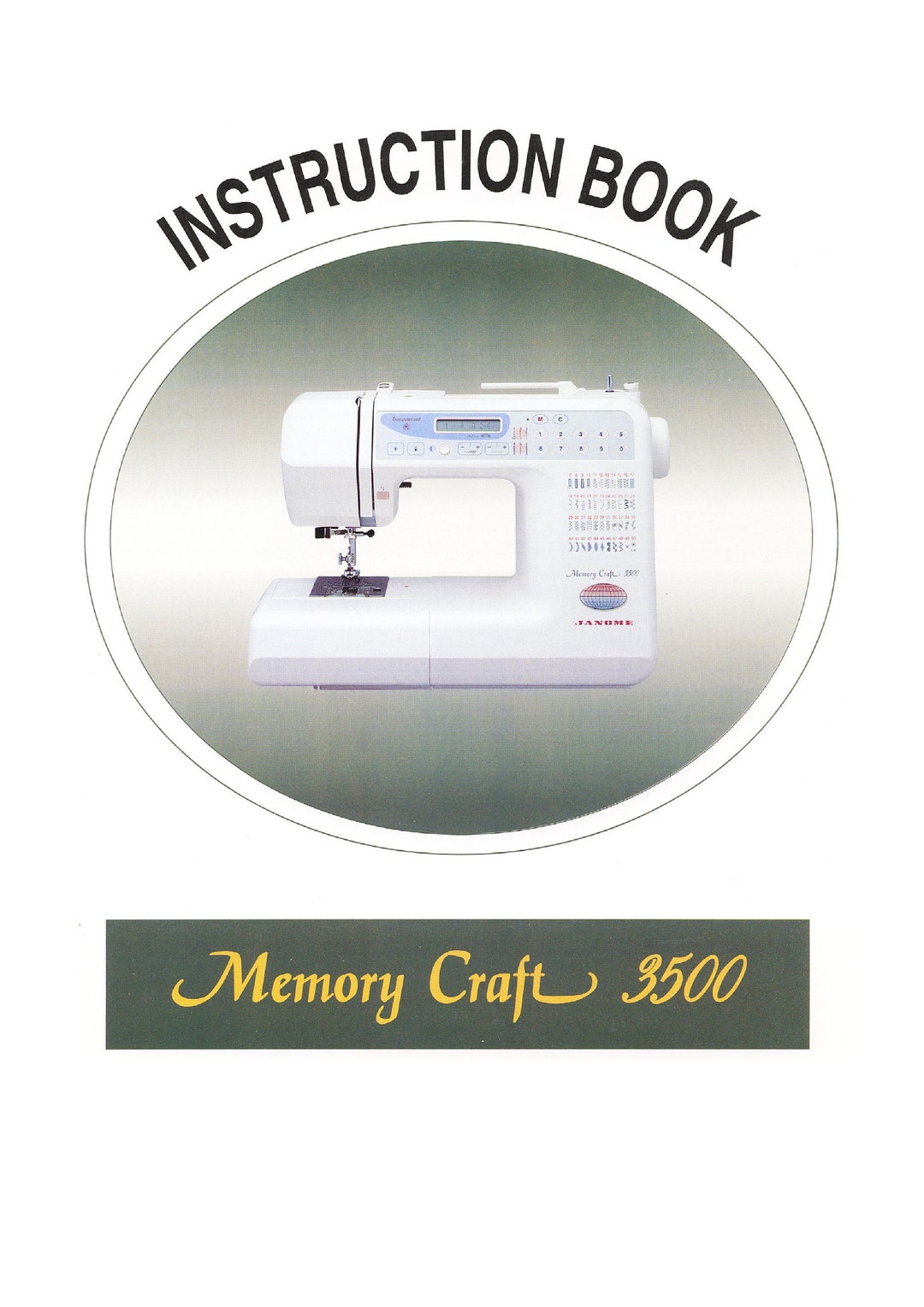 Janome 3500 Memory Craft Sewing Machine Instruction Manual (PDF) - Etsy