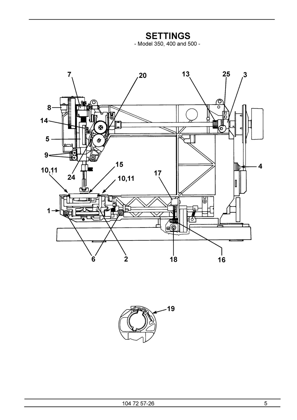 Husqvarna VIKING 350-400-500-600 Sewing Machine Service Manual ...