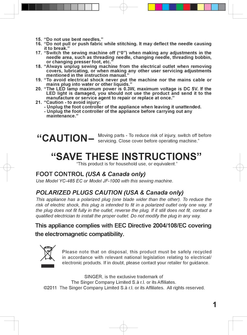 Singer 5500 5400 6199 6180 6160 Sewing Machine Instruction Manual User ...