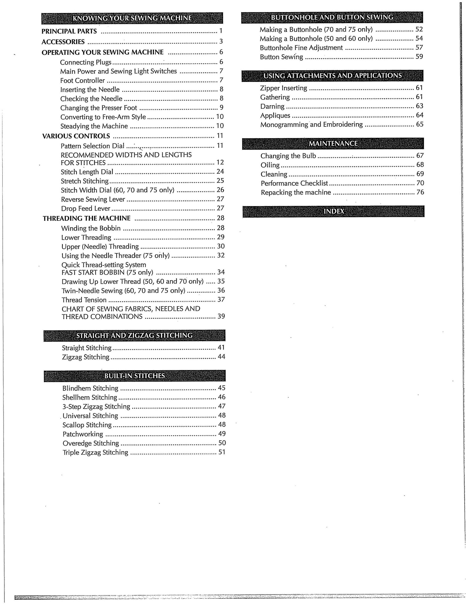 Bernette 50 60 70 75 Sewing Machine Instruction Manual User Manual ...