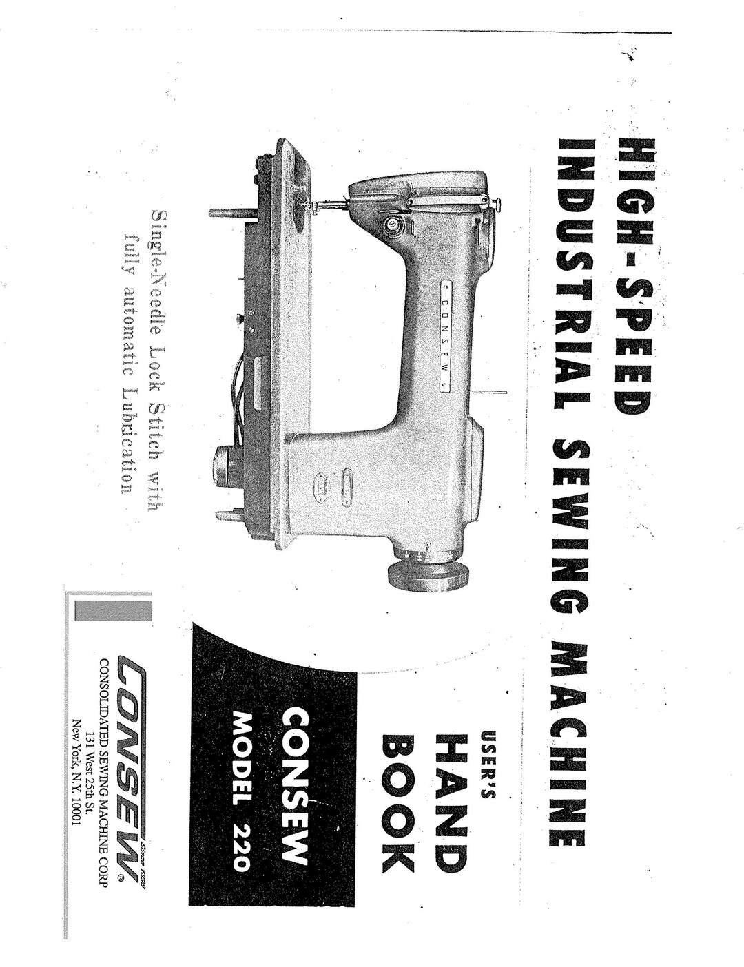 CONSEW 220 Sewing Machine Instruction Manual - English - Etsy