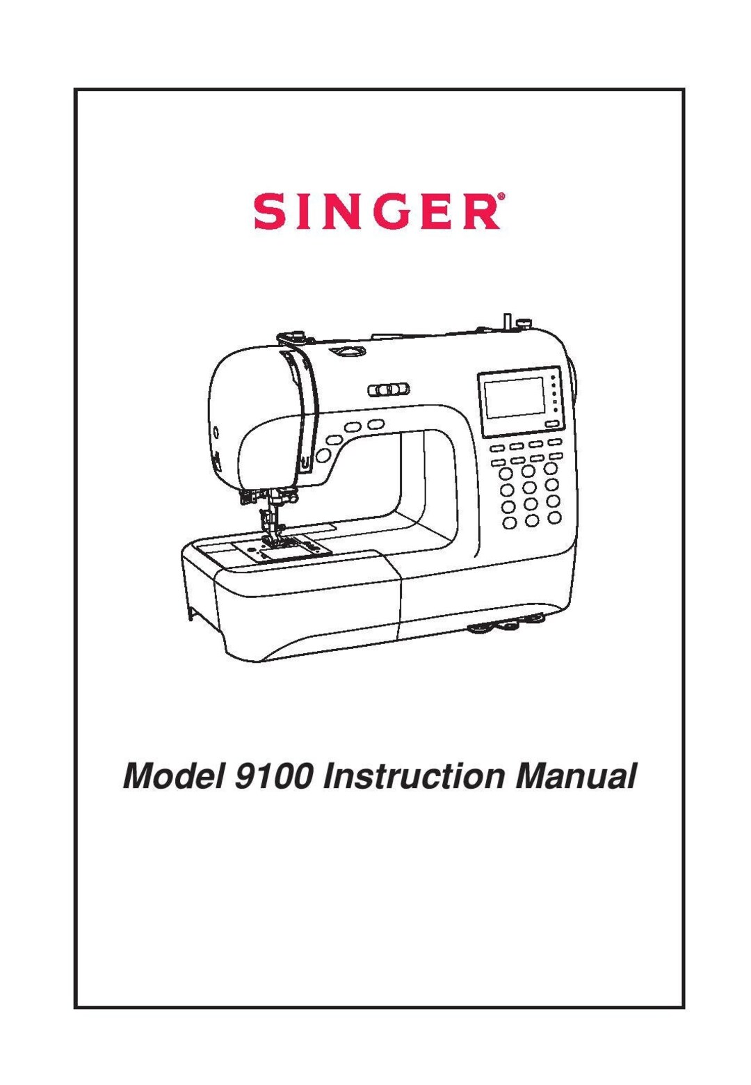 Singer 9100 Professional Sewing Machine Instruction Manual - User ...