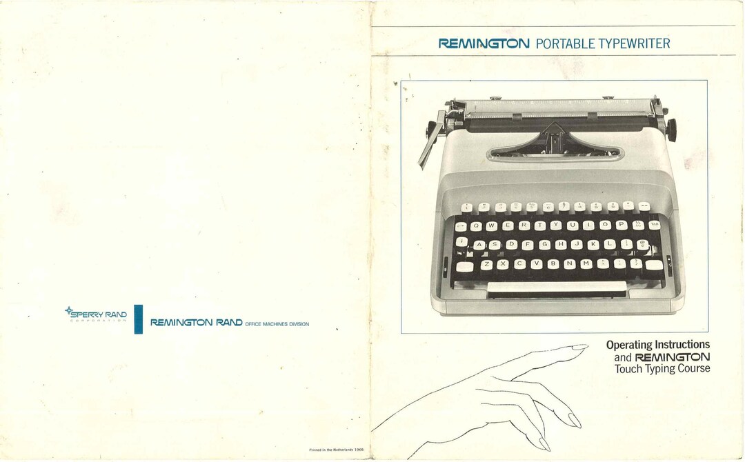 Remington Personal Riter 1968 Typewriter Instruction Manual (digital ...