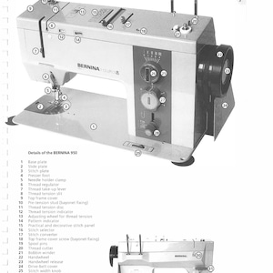 Bernina 950 Industrial Sewing Machine Instruction Manual - English - Etsy