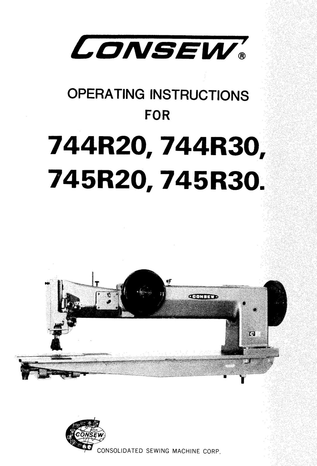 CONSEW 744R20-744R30-745R20-745R30 Sewing Machine Instruction Manual - Etsy