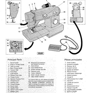 Singer 5528-5508 Sewing Machine Instruction Manual (english, French ...