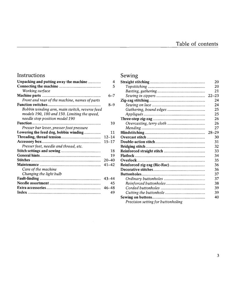 Husqvarna Viking 150-180-190 Sewing Machine Instruction Manual ...