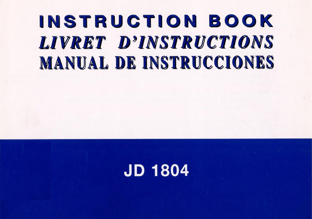Janome JD 1804 Sewing Machine Instruction Manual - User Manual ...