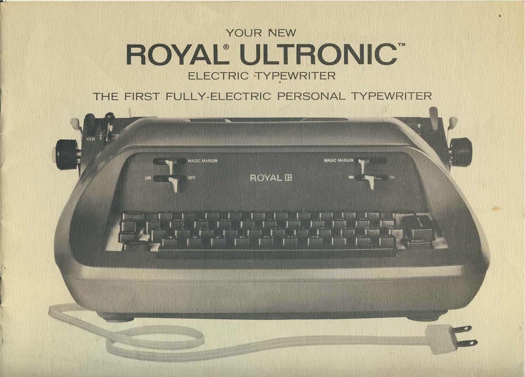 Royal Ultronic Typewriter Instruction Manual - Complete User Guide ...