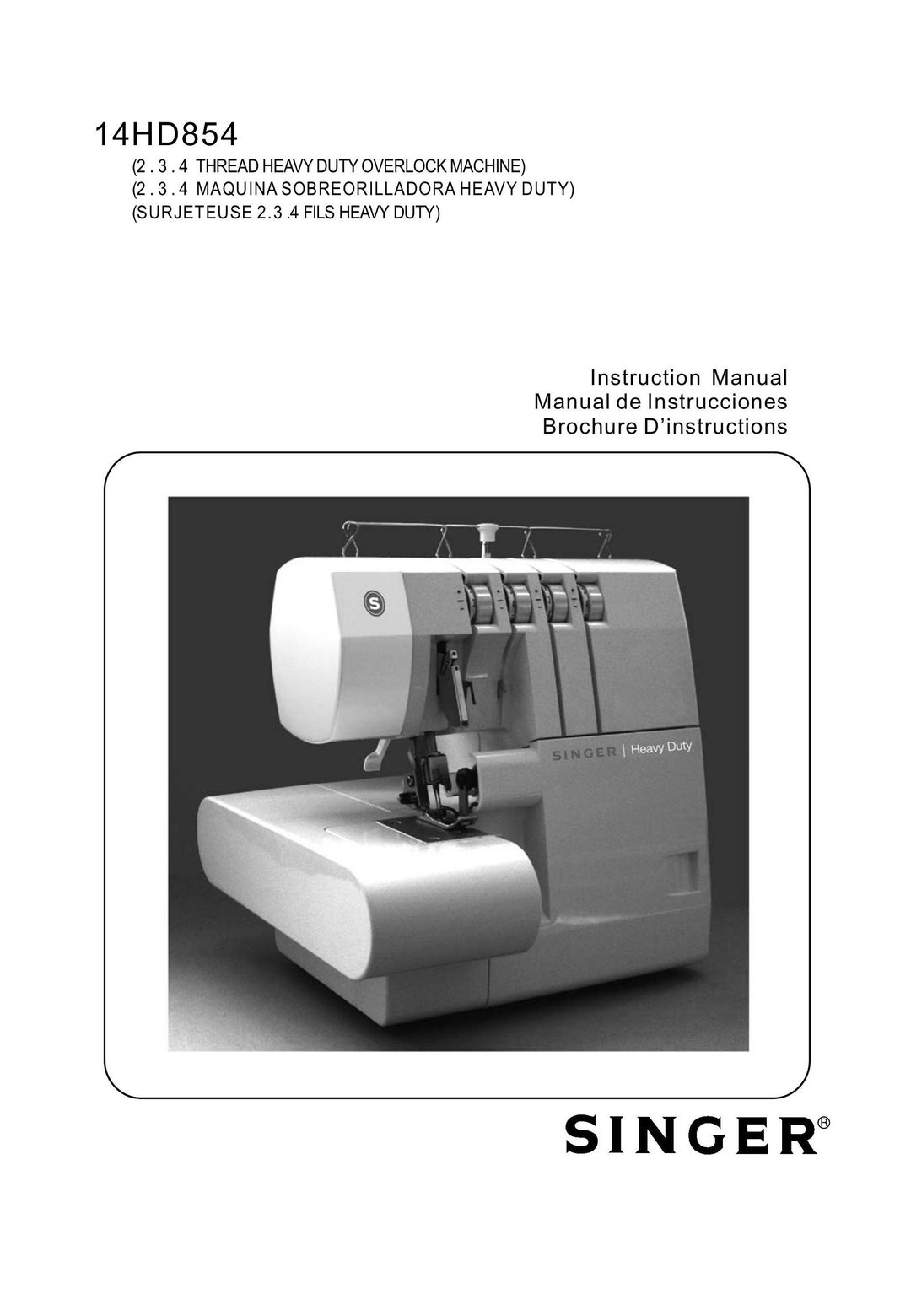 Singer 14HD854 Heavy Duty Overlock Sewing Machine User Manual (PDF) - Etsy