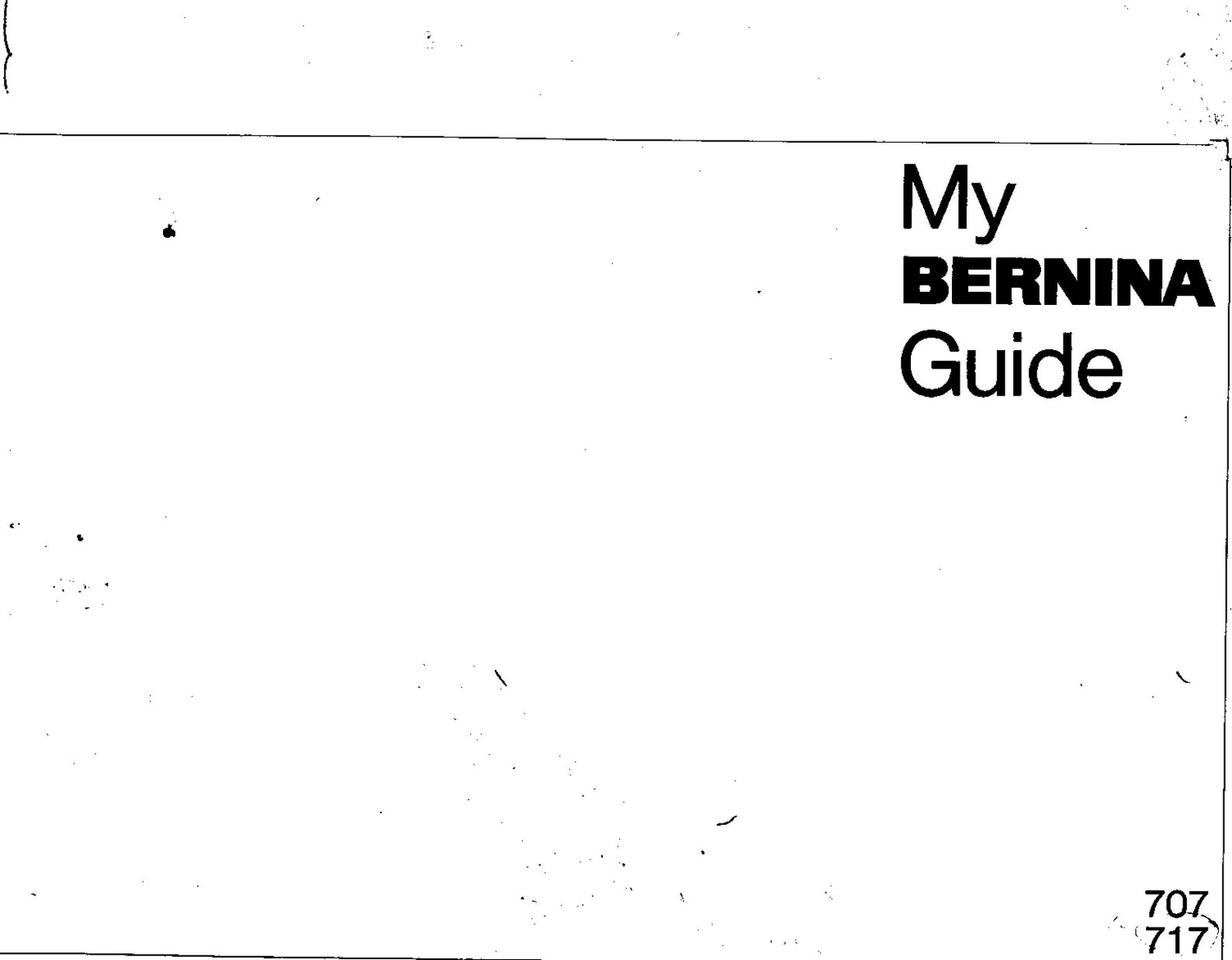 Bernina 707 717 Sewing Machine Instruction Manual User Manual Complete ...