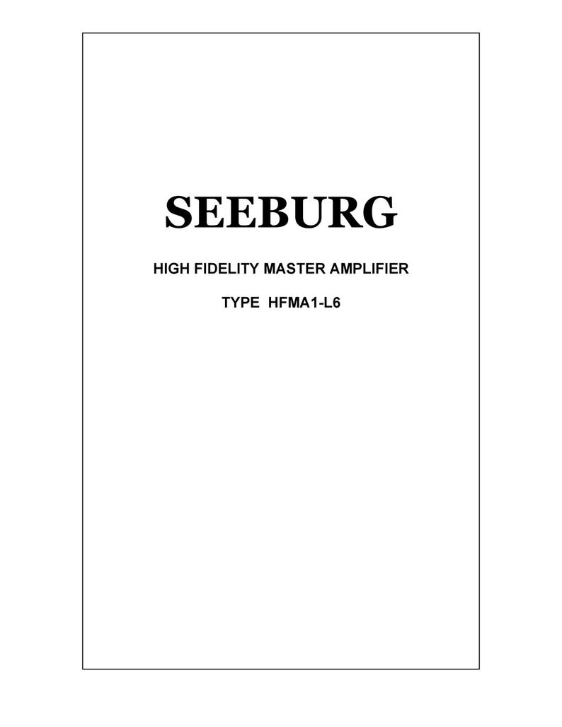 Seeburg HFMA1 L6 Service Manual: Wiring Diagram, Parts List - Etsy