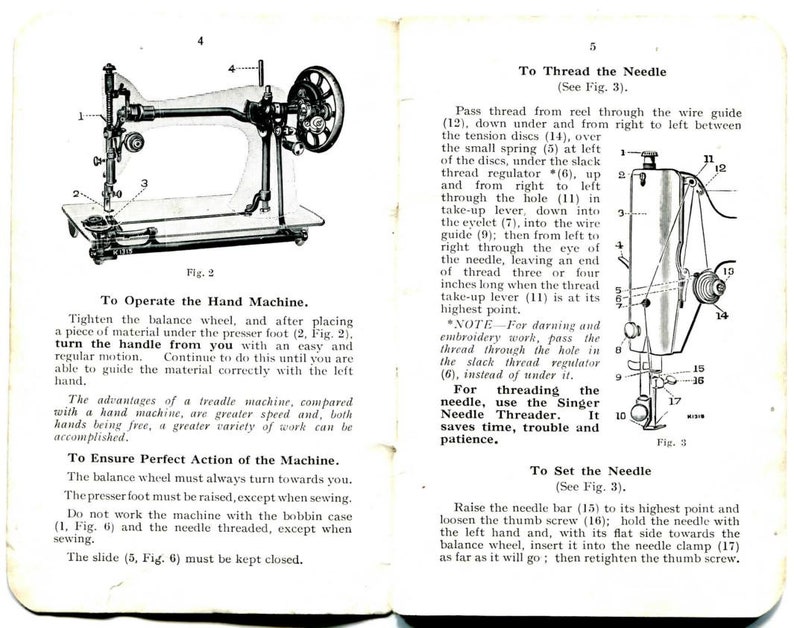 Singer No. 66 66K Sewing Machine Instruction Manual User Manual ...