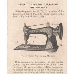 Singer 115 Sewing Machine Instruction Manual (PDF) - Etsy