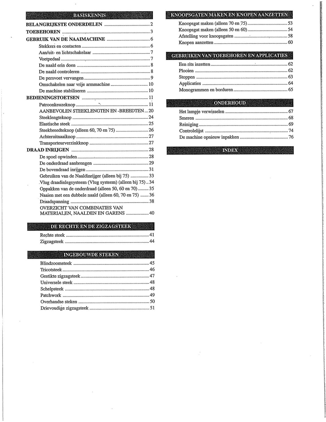 Bernette 50 60 70 75 Sewing Machine Instruction Manual User Manual ...