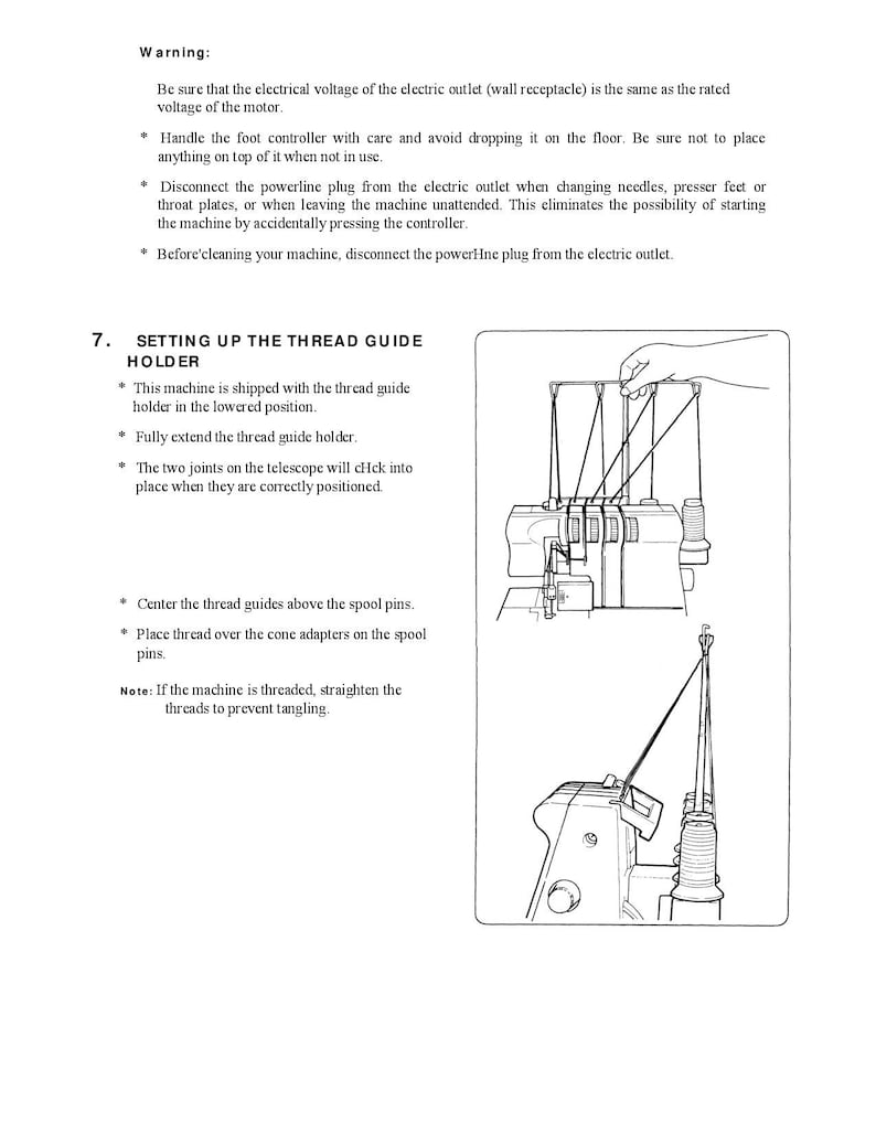 Singer 14U444B 14U454B Overlock Sewing Machine User Manual Instruction ...