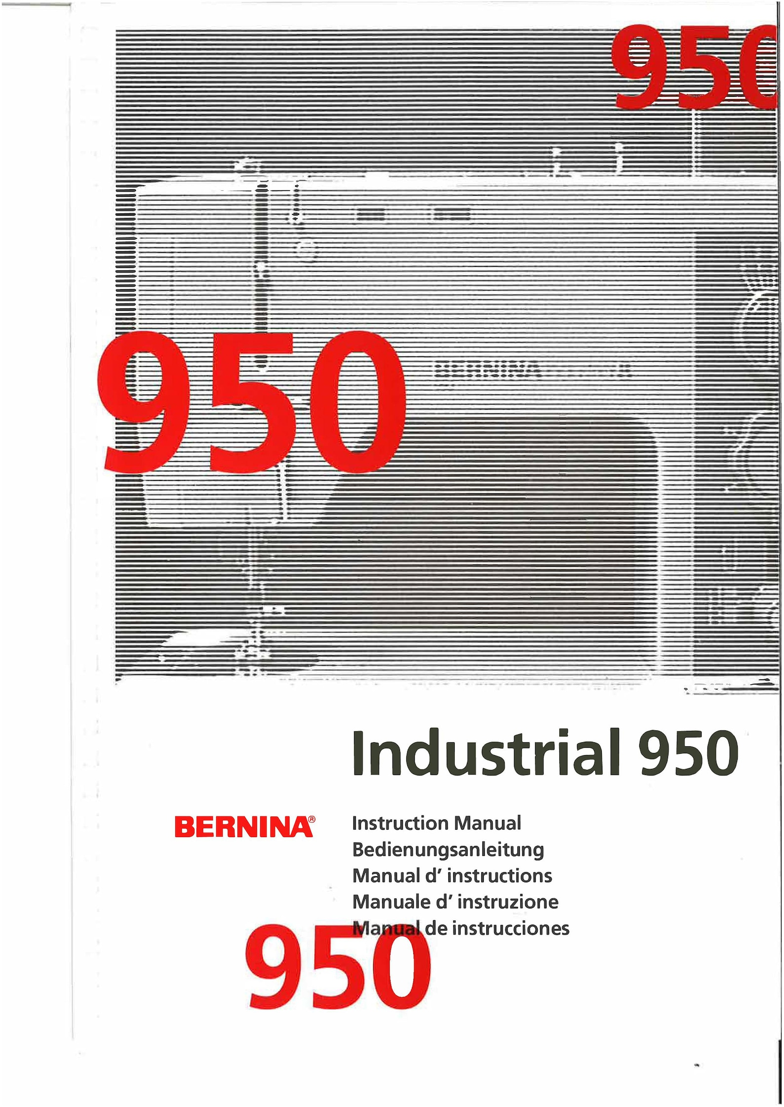 Bernina 950 Industrial Sewing Machine Instruction Manual - English - Etsy