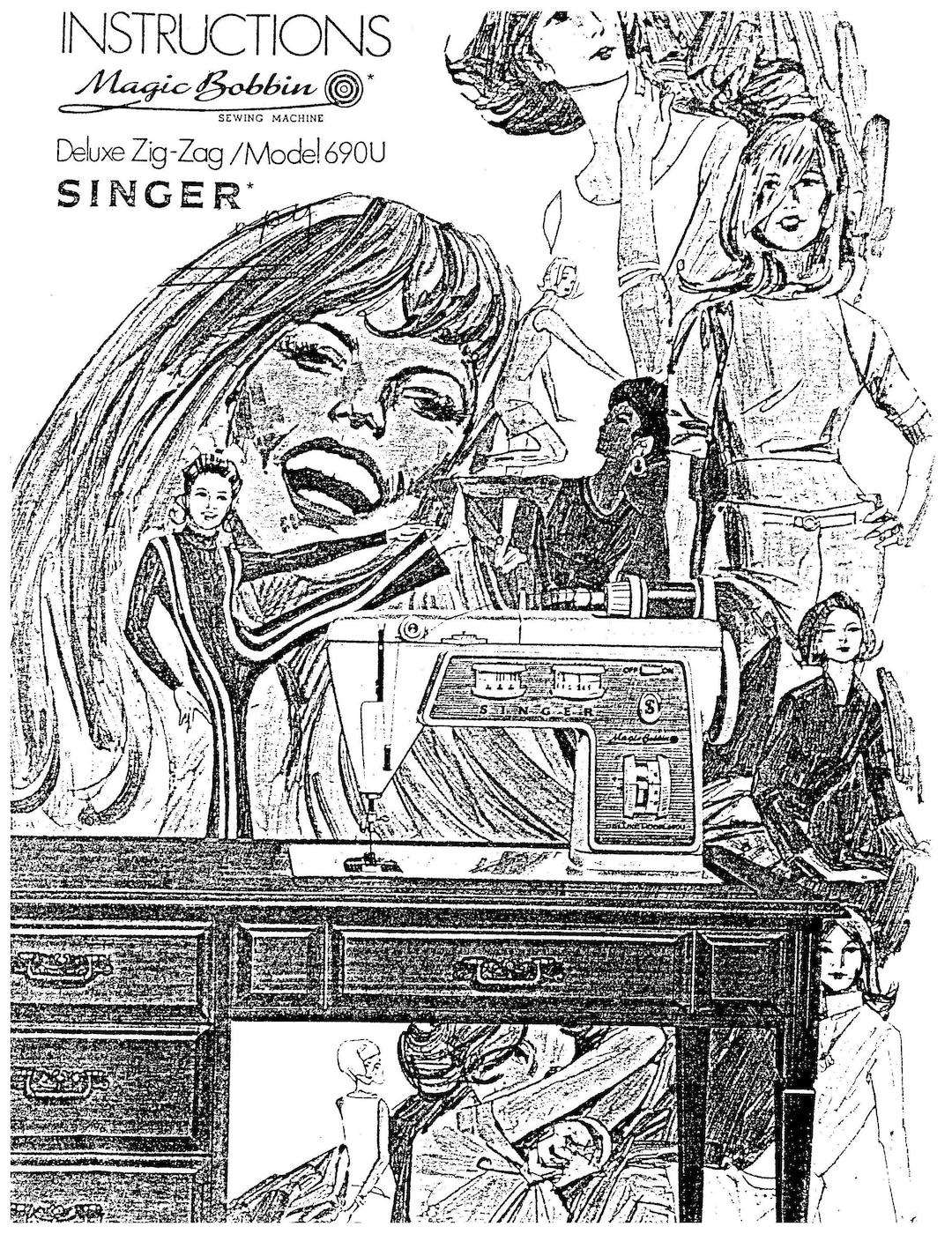 Singer 690U Magic Bobbin Sewing Machine Instruction Manual - User ...
