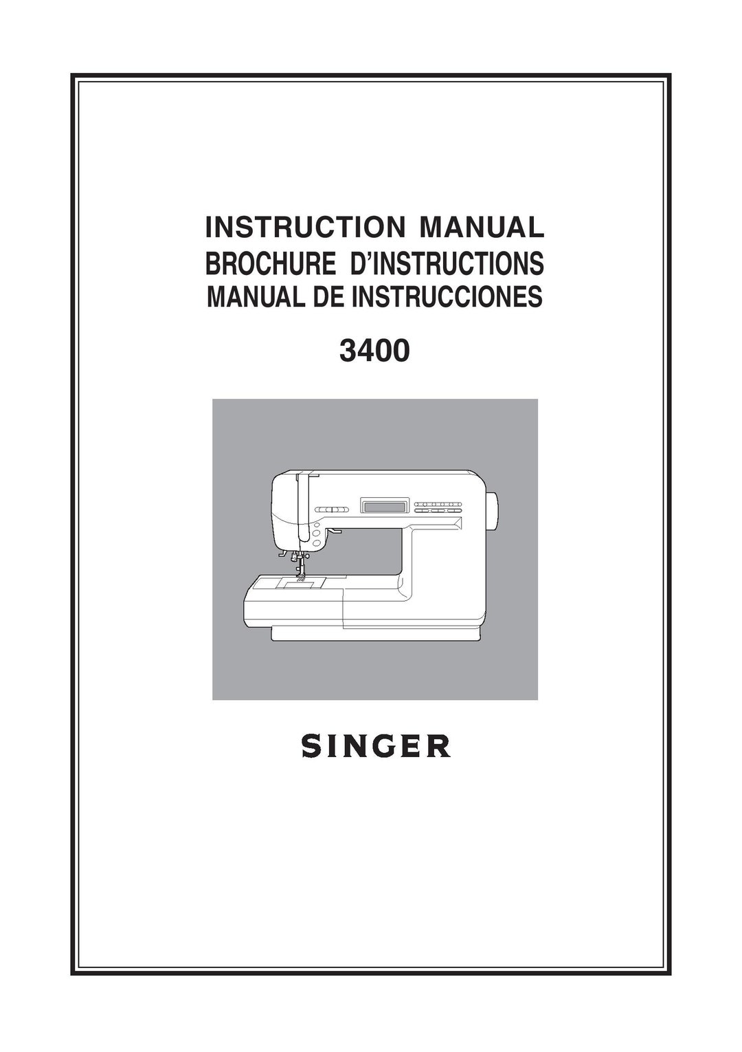 Singer 3400 Sewing Machine Instruction Manual: User Guide (PDF) - Etsy