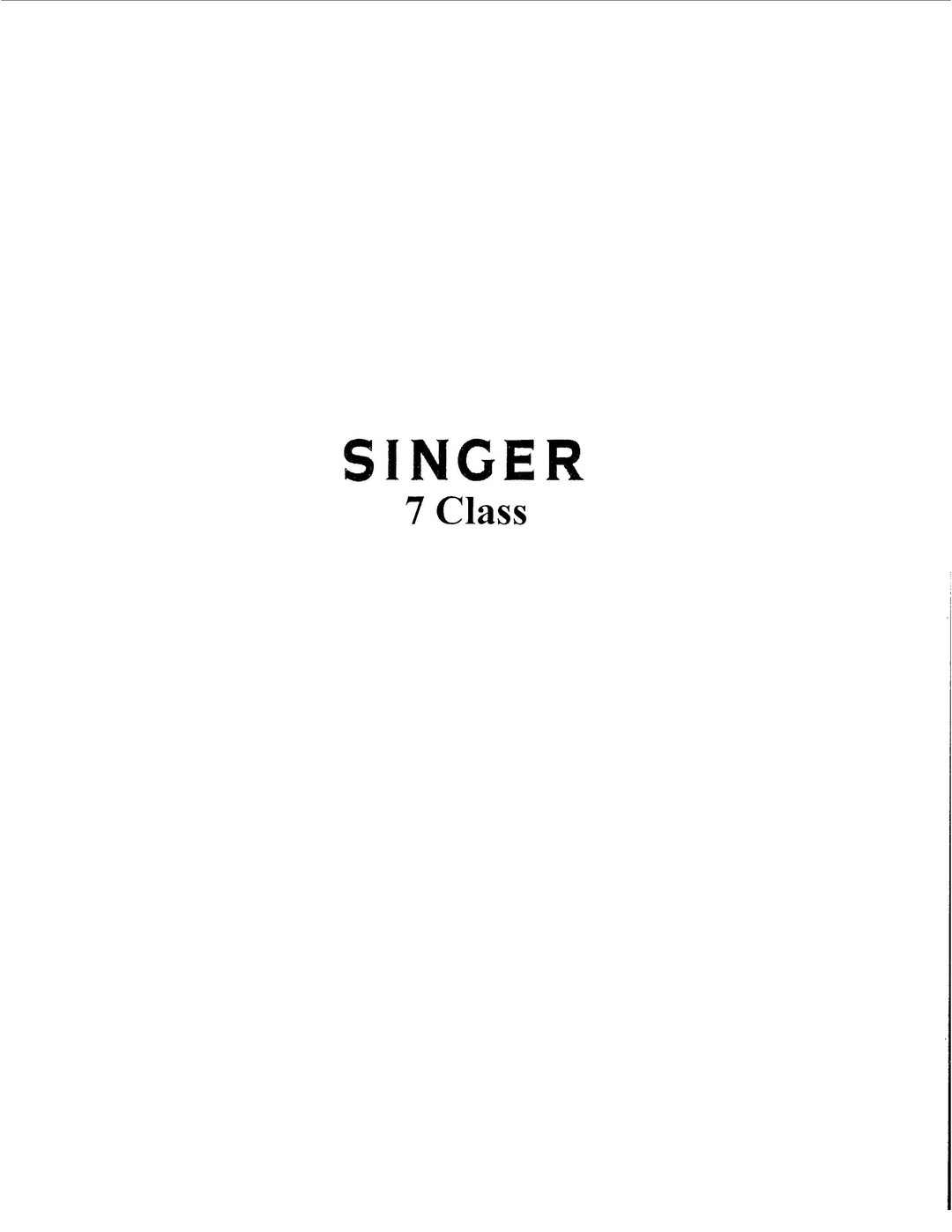 Singer Class 7 Sewing Machine Instruction Manual - User Manual ...