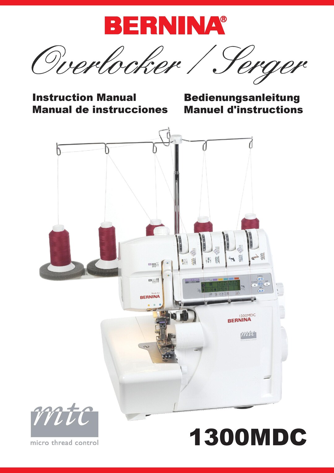 Bernina 1300 MDC Sewing Machine Instruction Manual - English - Etsy