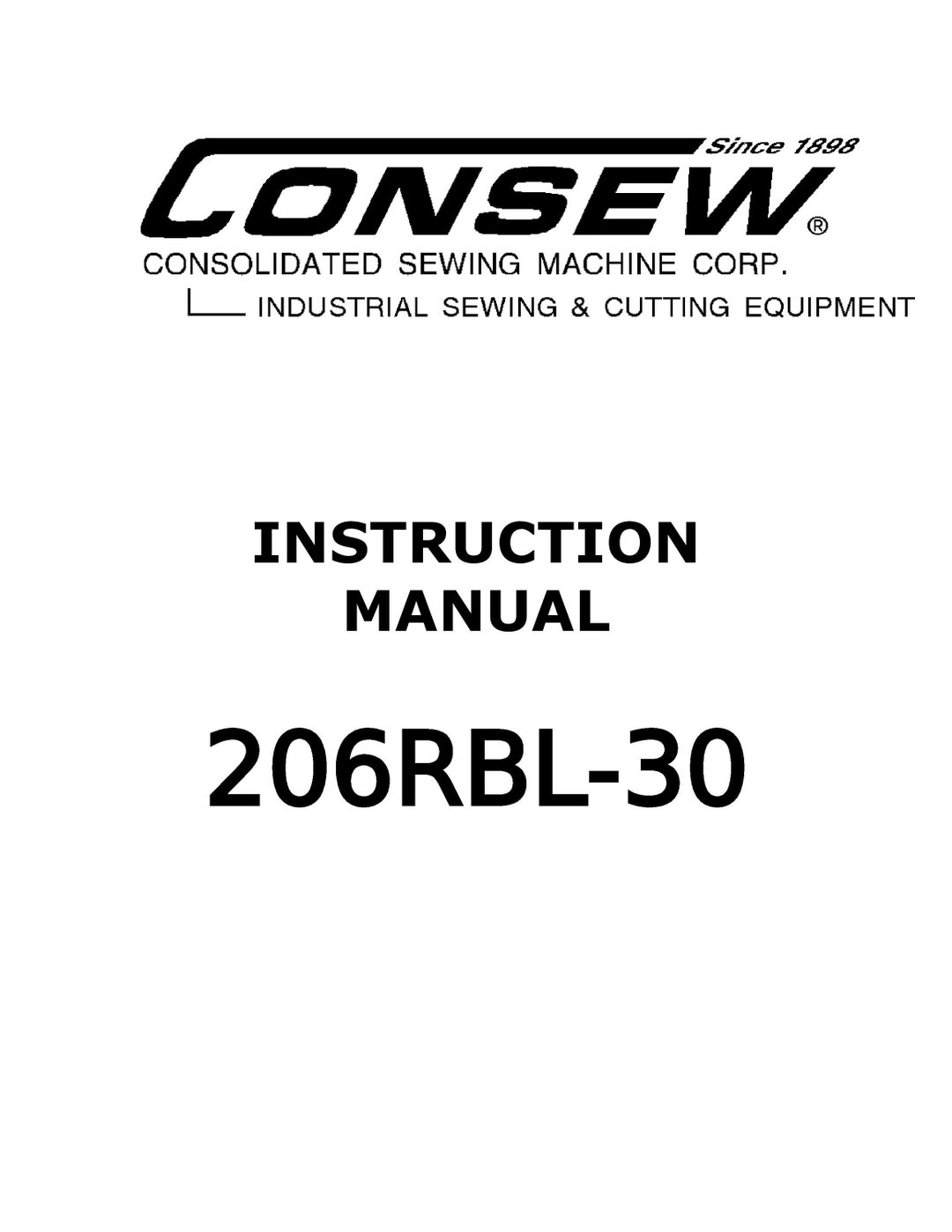 CONSEW 206RBL-30 Sewing Machine Instruction Manual - English - Etsy