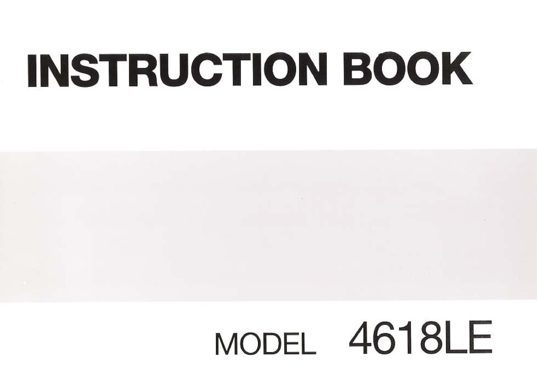 Janome 4618LE Sewing Machine Instruction Manual (PDF) - Etsy