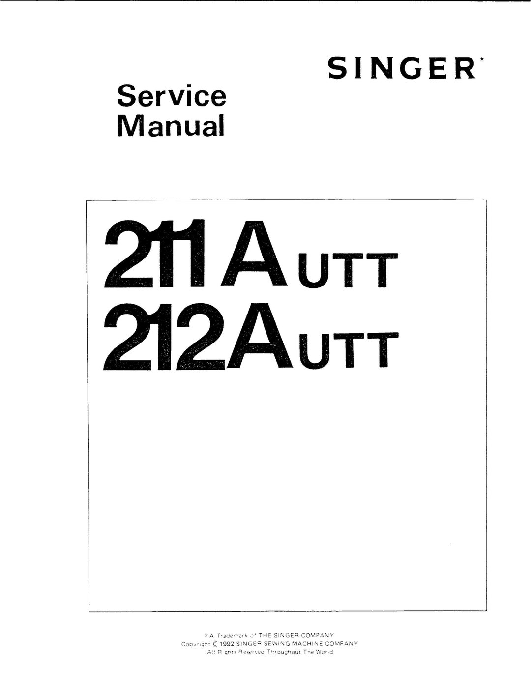 Singer-211autt-212autt-service-manual- Repair Manual - English - Etsy