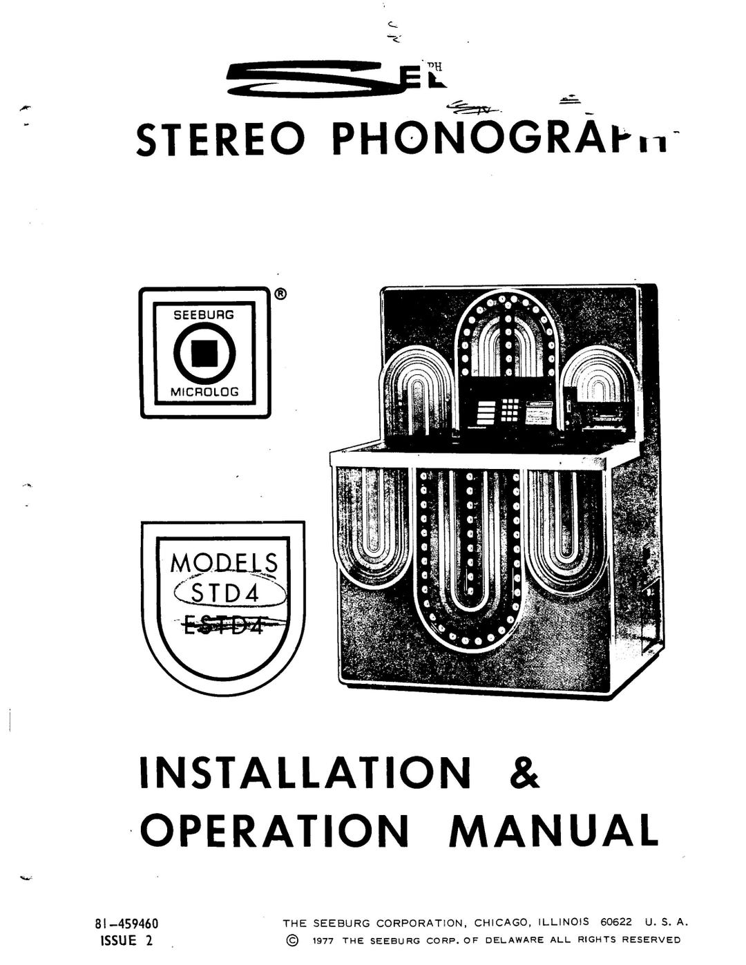 Seeburg STD4 Service Manual: Wiring Diagram, Parts List - Etsy